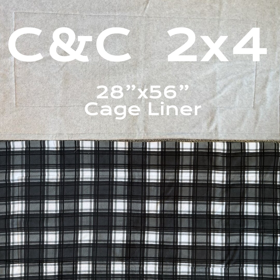 2x4 C&C Fleece Cage Liner - Plaid and Light Gray - Etsy