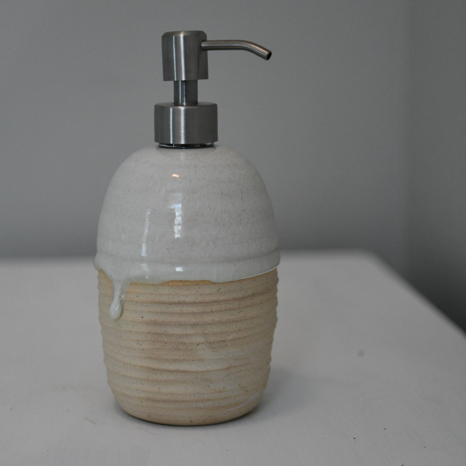 Ceramic Soap Dispenser Textured Natural Clay - Etsy