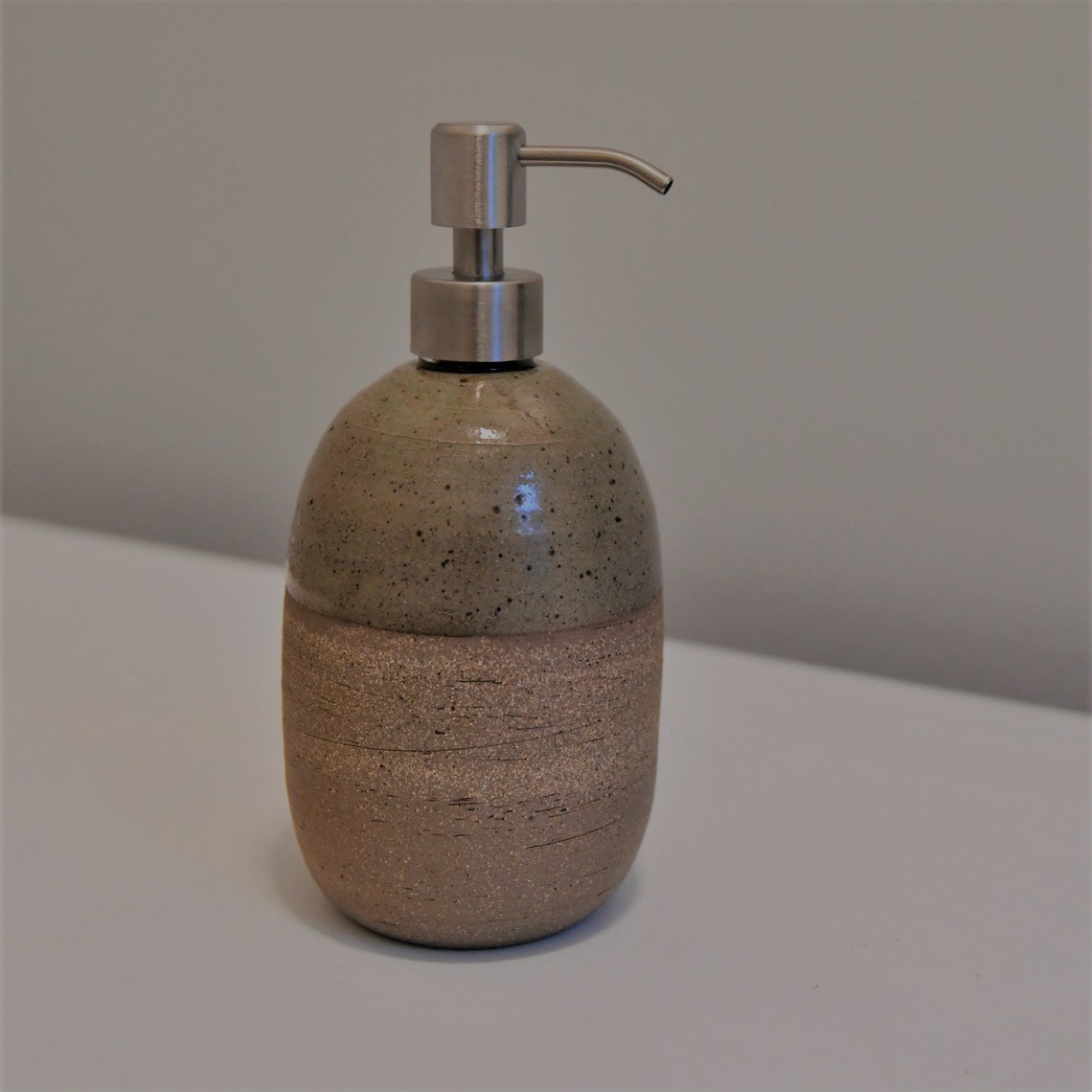 Ceramic Soap Dispenser Textured Natural Clay | Etsy
