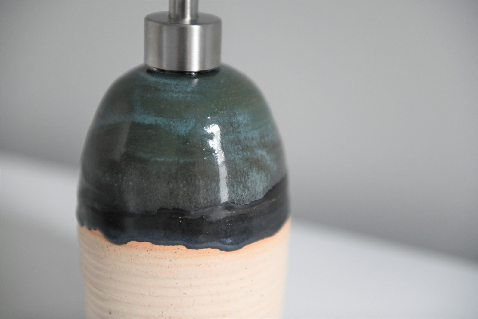 Ceramic Soap Dispenser Textured Natural Clay - Etsy