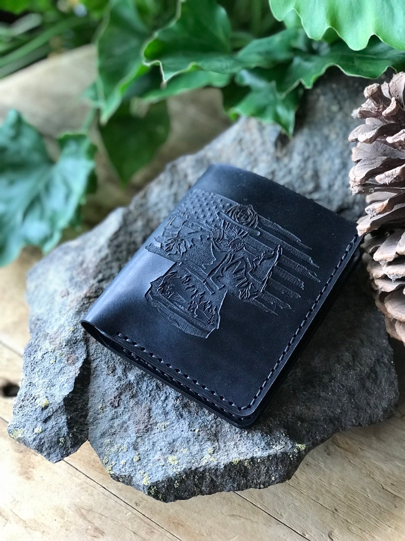 Firefighter Bifold Wallet Real Leather Leather Wallet - Etsy
