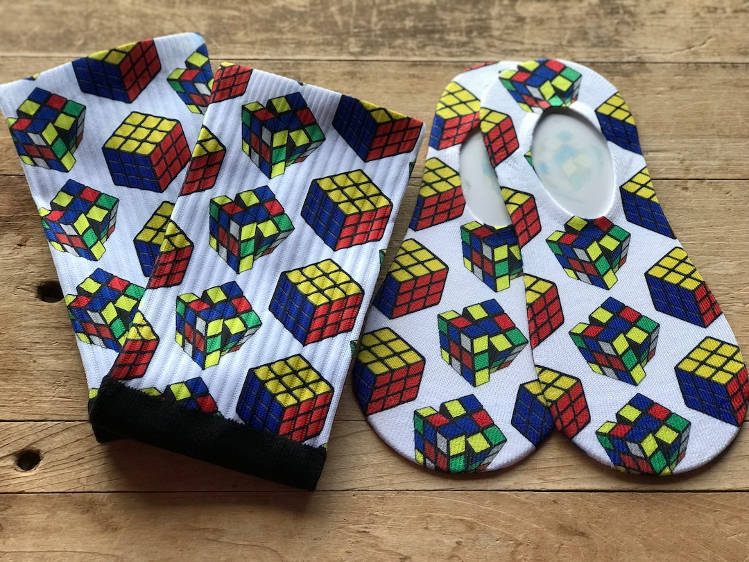 Nostalgic 80’s Cube His & Hers Socks | Cube | Red/green/yellow/blue ...