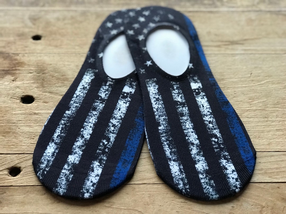 Police Blue No-show Socks | Black and Blue | No-show Socks | Police ...