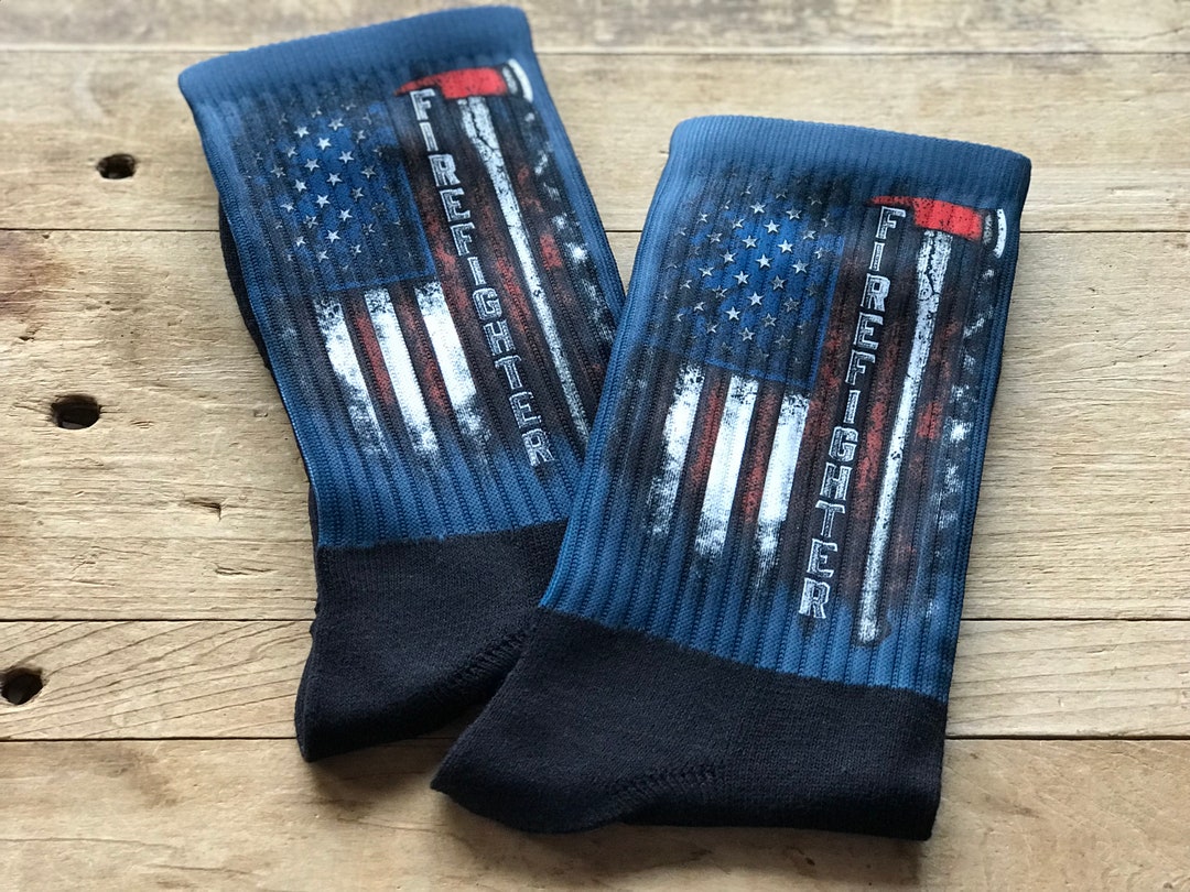 Firefighter Crew Socks | Firefighter | Crew Socks | Red/white/blue ...