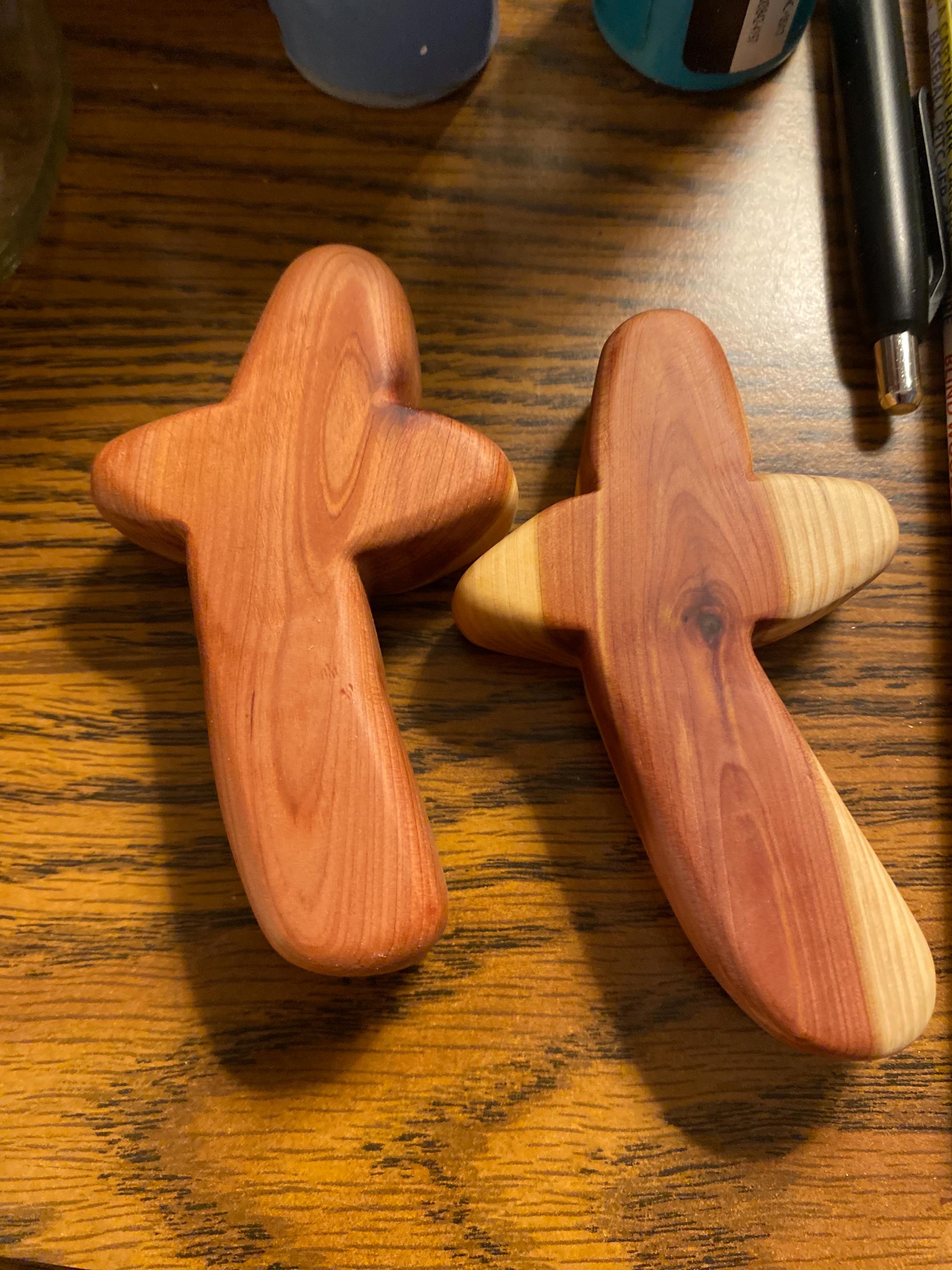 Handcrafted Cedar Comfort Cross No Scripture Stamp - Etsy