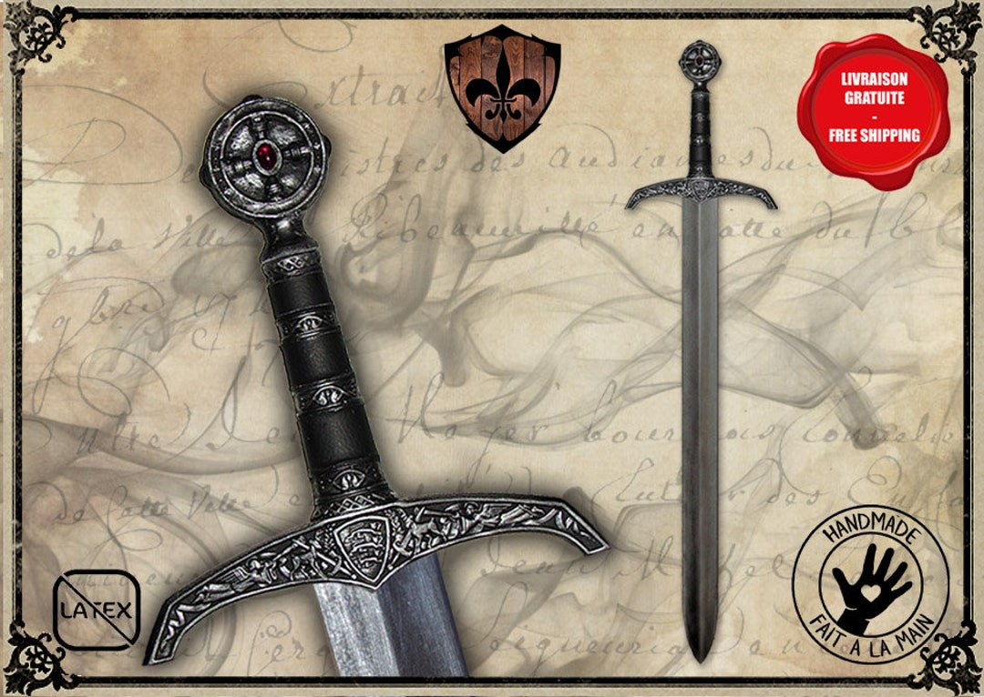 Black Knight Foam LARP Sword for Live Action Role Playing or Cosplay ...