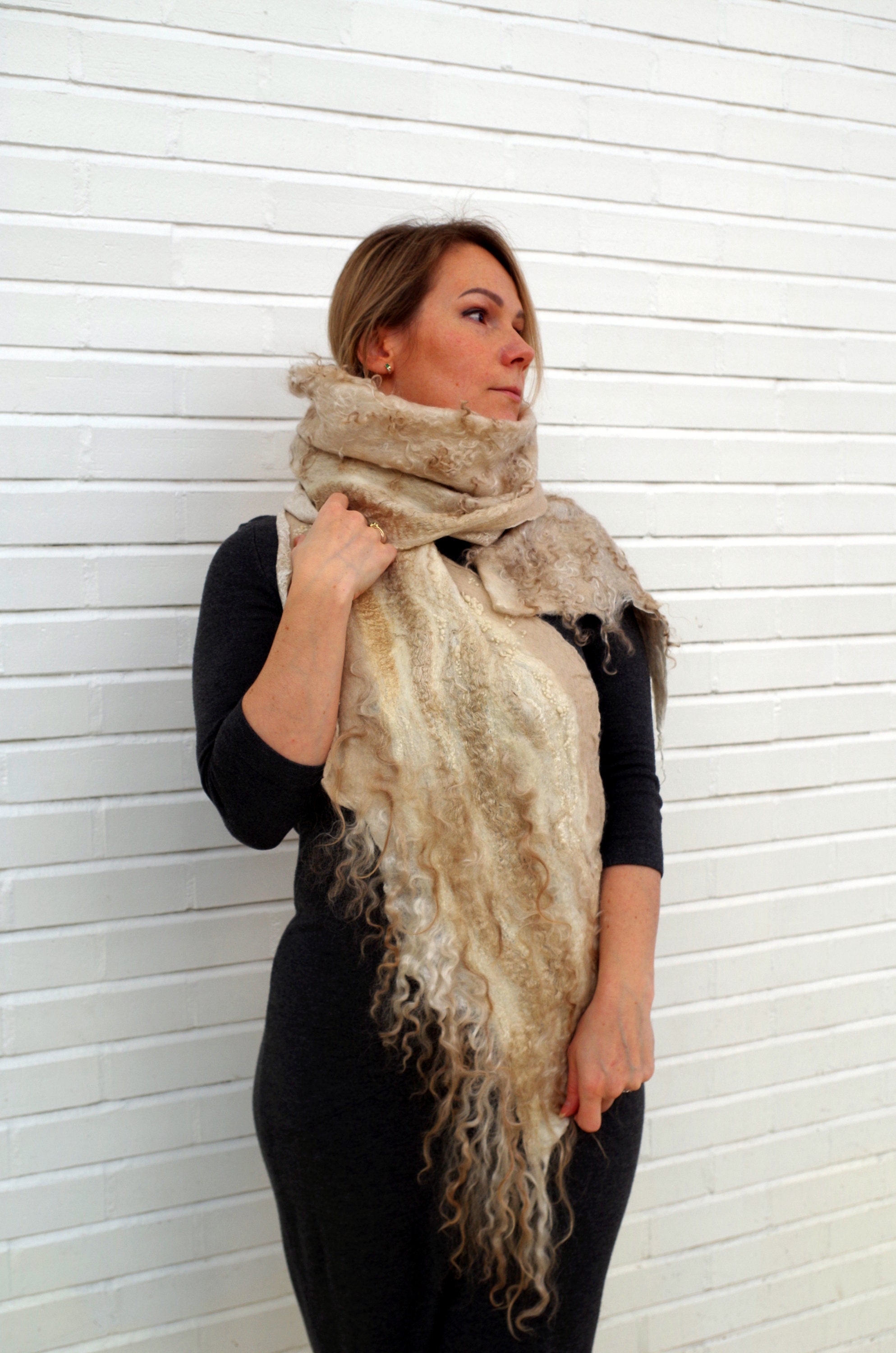 Felt Design Wearable Art Light Silk Fleece Textured Silk Coat Fleece ...