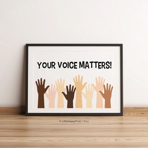 Your Voice Matters Print Hands up Equality Diversity Inclusive Multi ...