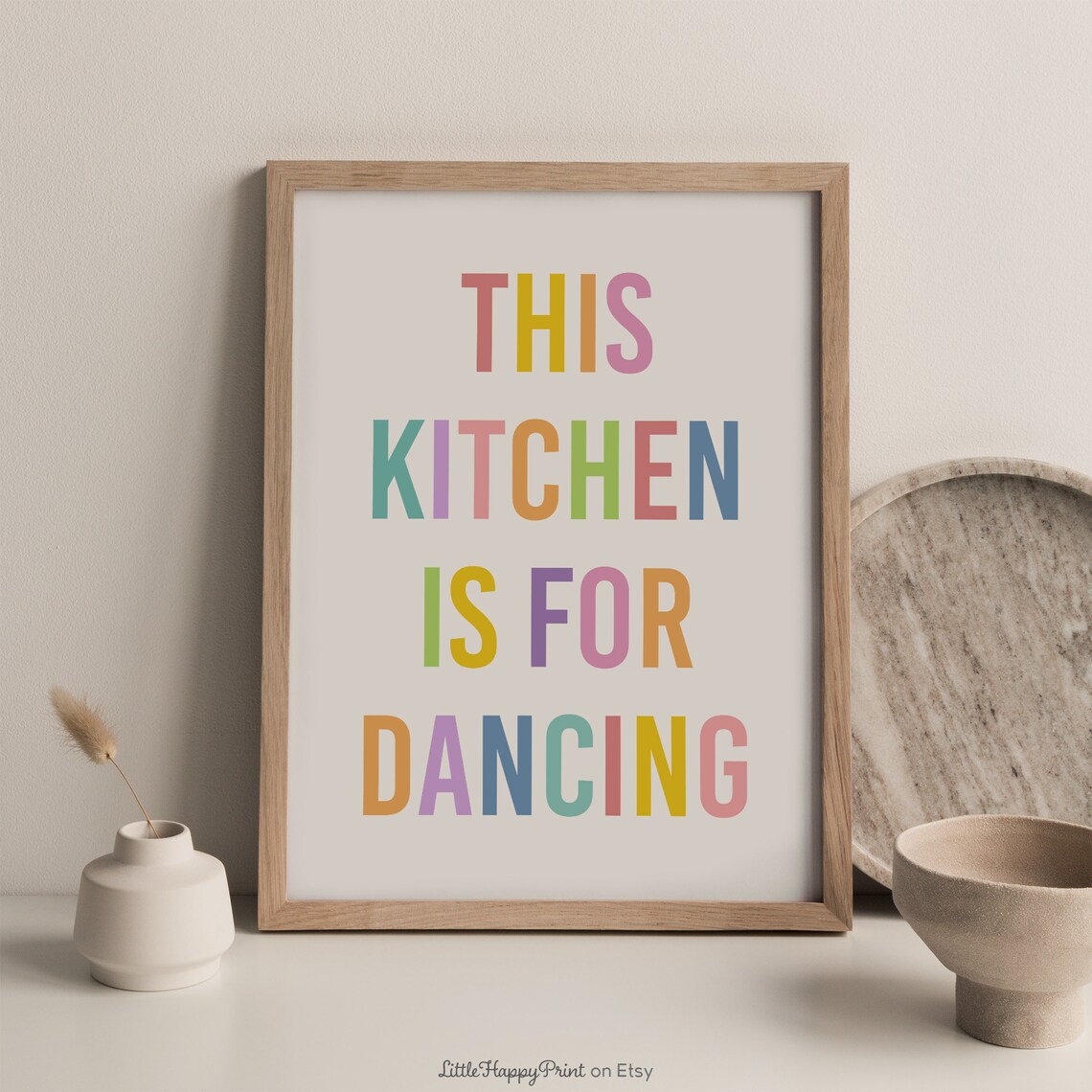 This Kitchen is for Dancing Print Colourful Rainbow Cute - Etsy