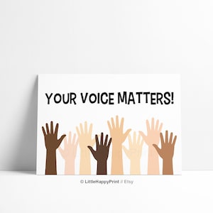 Your Voice Matters Print Hands up Equality Diversity Inclusive Multi ...