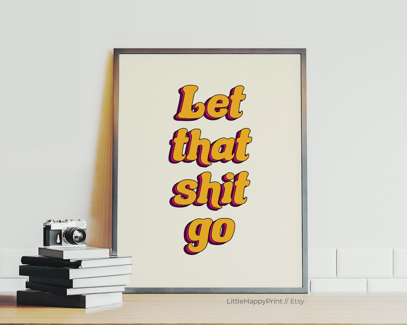 Let That Shit Go Print Retro Funny Bathroom Sign Home Decor - Etsy