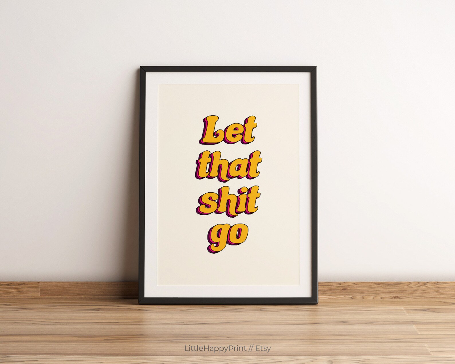 Let That Shit Go Print Retro Funny Bathroom Sign Home Decor | Etsy