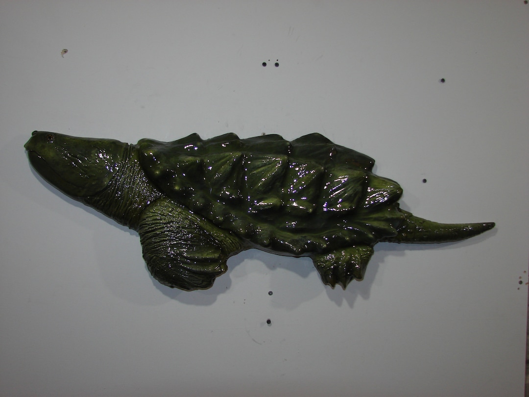 Hand Carved Alligator Snapping Turtle River Monster Wall Mount Swamp ...