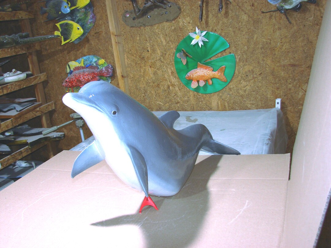 Dolphin Hand Carved 3 Dimensional Table Carving Flipper Bottlenose ...