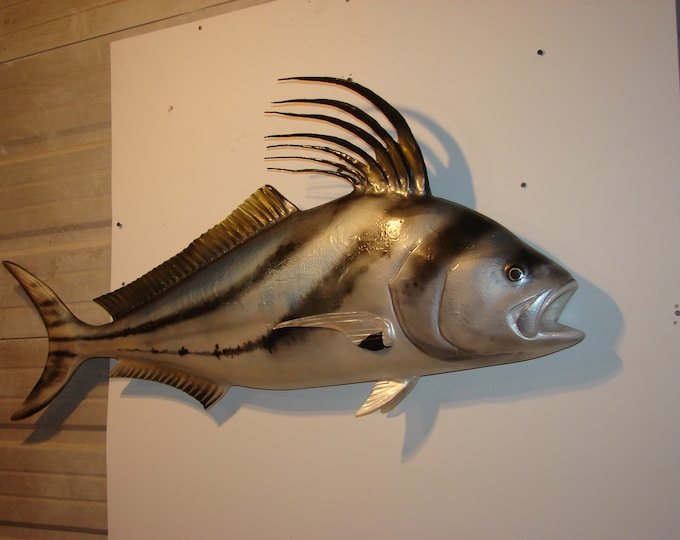 Roosterfish Hand Carved Rooster Fish Sculpted Trophy Taxidermy Replica ...