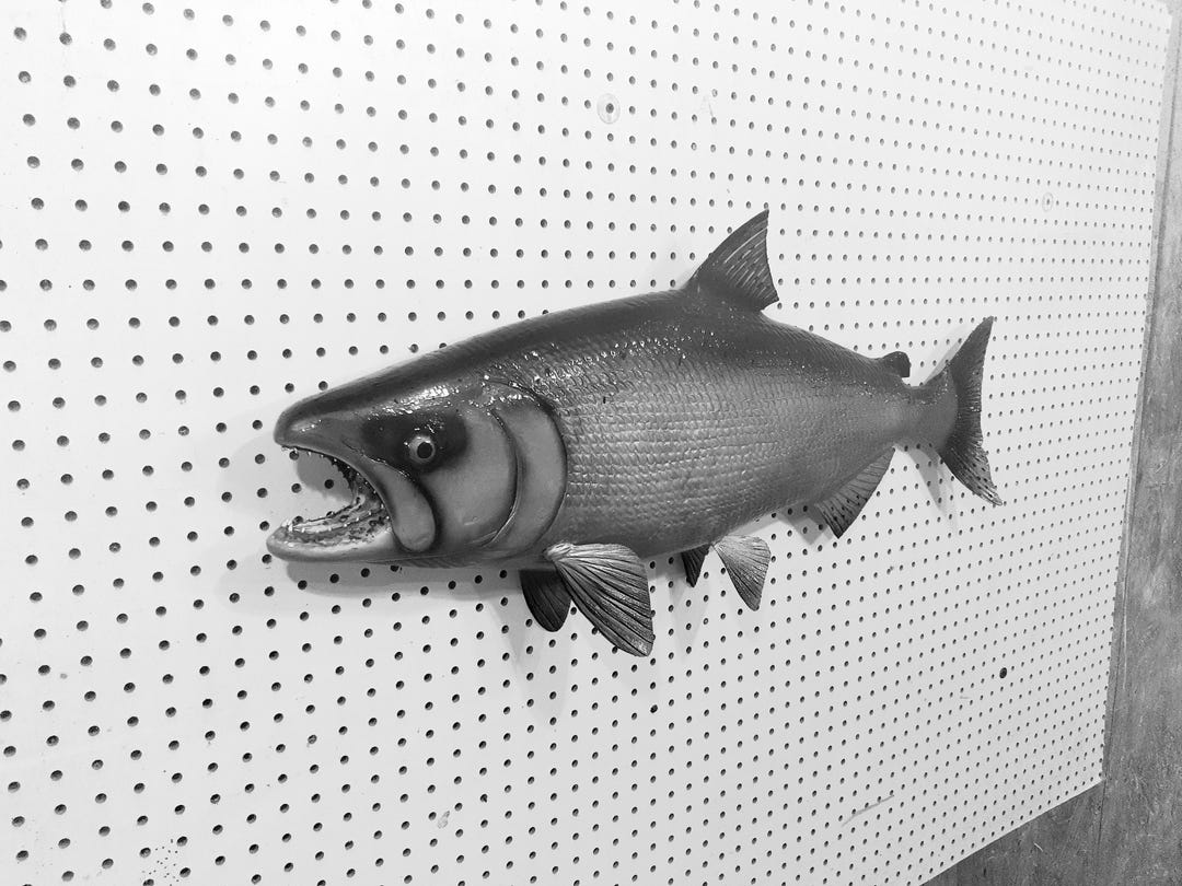 King Salmon Hand Carved Replica Wall Mount Sculpture Taxidermy Trophy ...