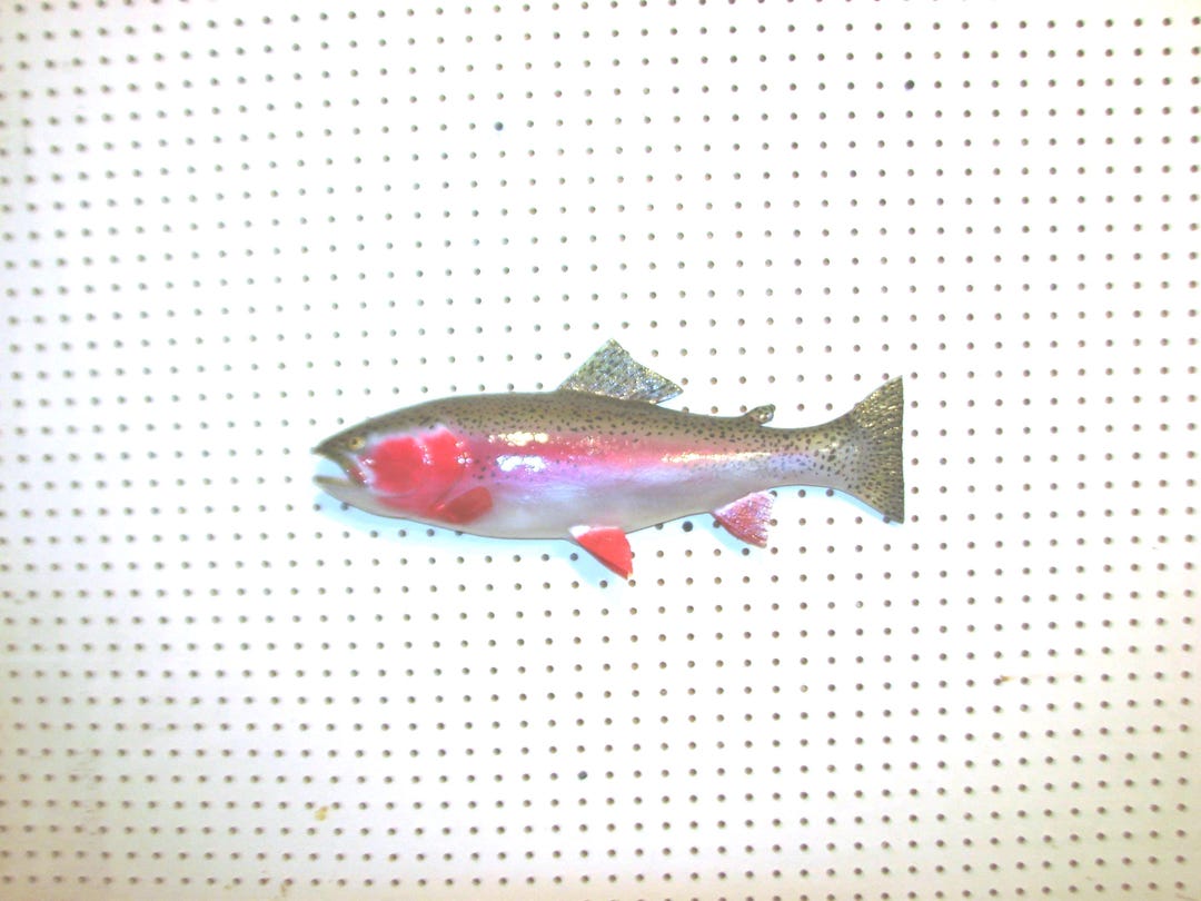 20" Rainbow Trout Hand Carved Replica Wall Mount Sculpture Taxidermy ...