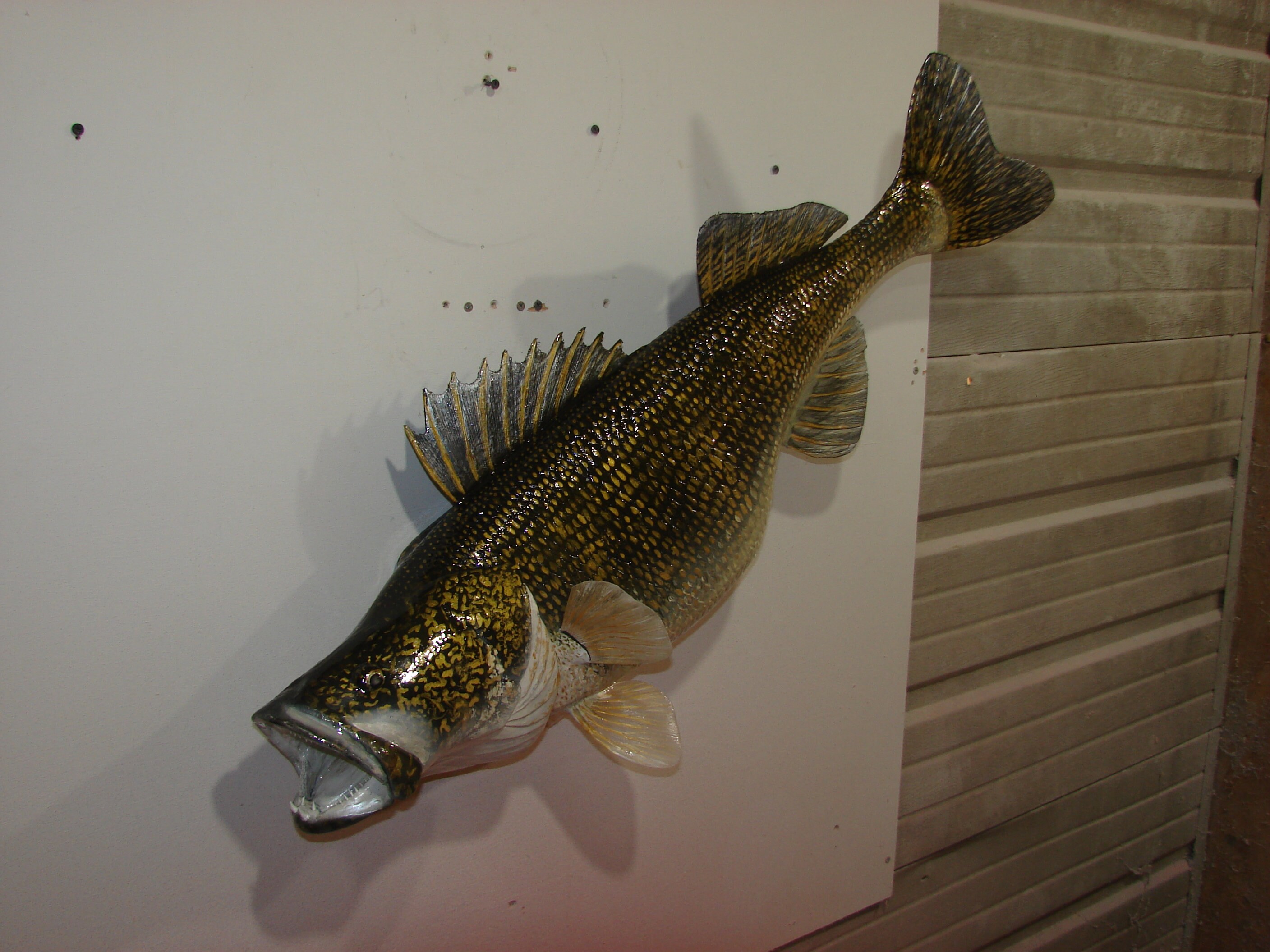 34 1/2 Walleye Hand Made Sculpture Carving Muskie Northern Pike Bass ...