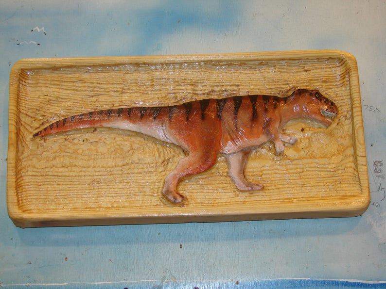 Chainsaw Carving Bas-relief T-rex Hand Carved Dinosaur Rustic - Etsy