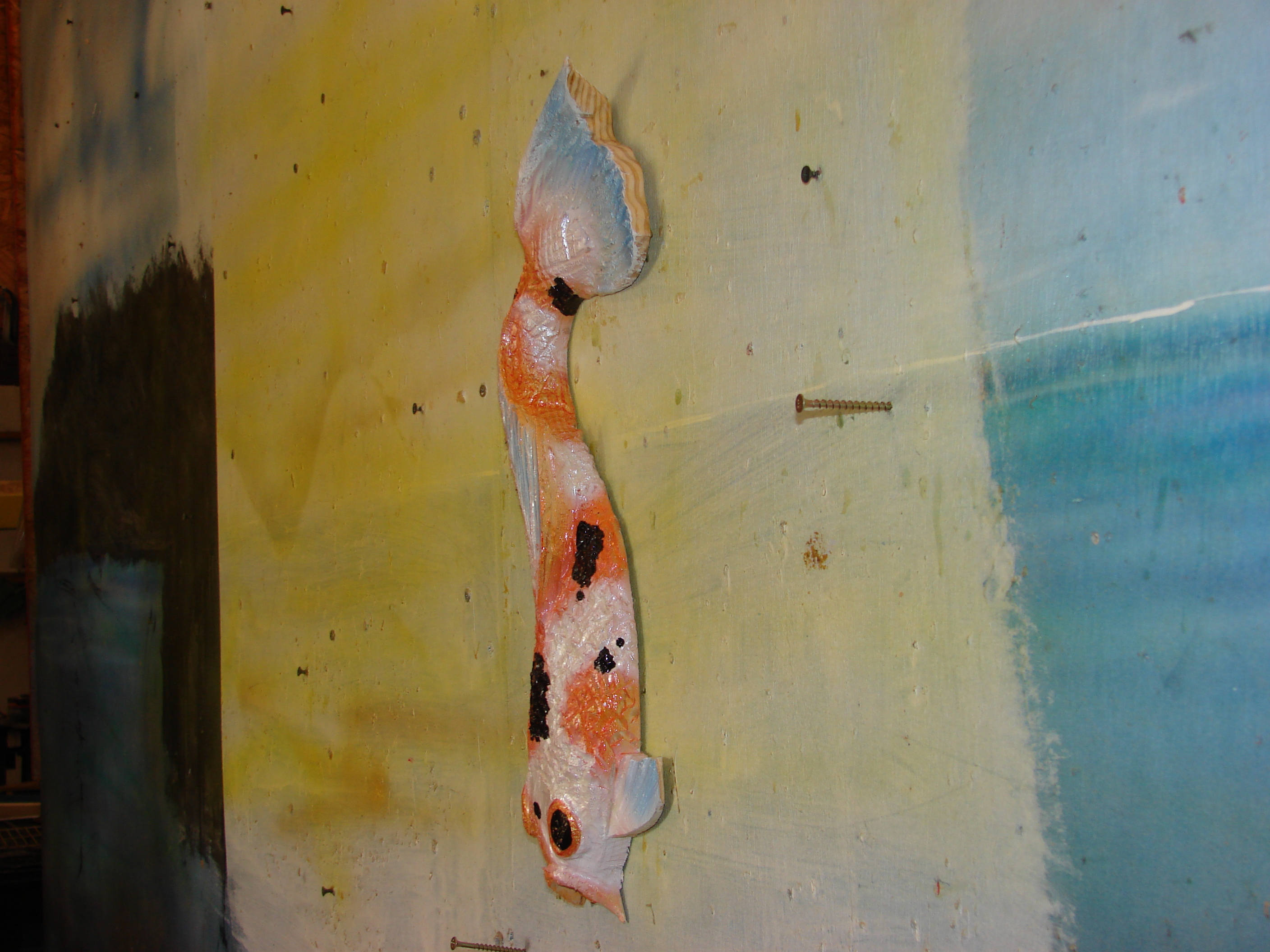 Carved Koi Japanese Carp Wall Art Goldfish Garden Pond Asian Calico ...