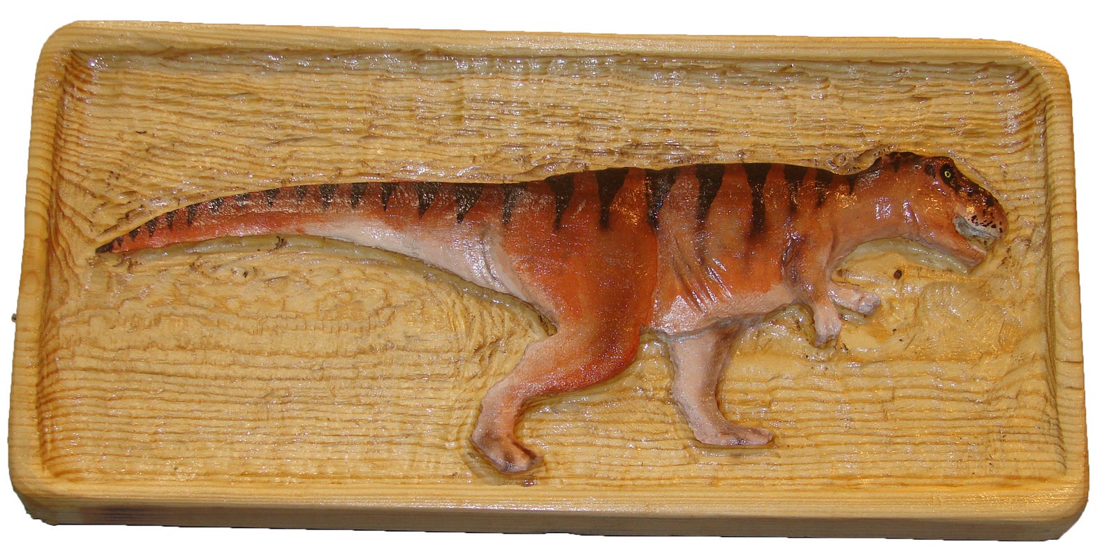 Chainsaw Carving Bas-relief T-rex Hand Carved Dinosaur Rustic Jurassic ...