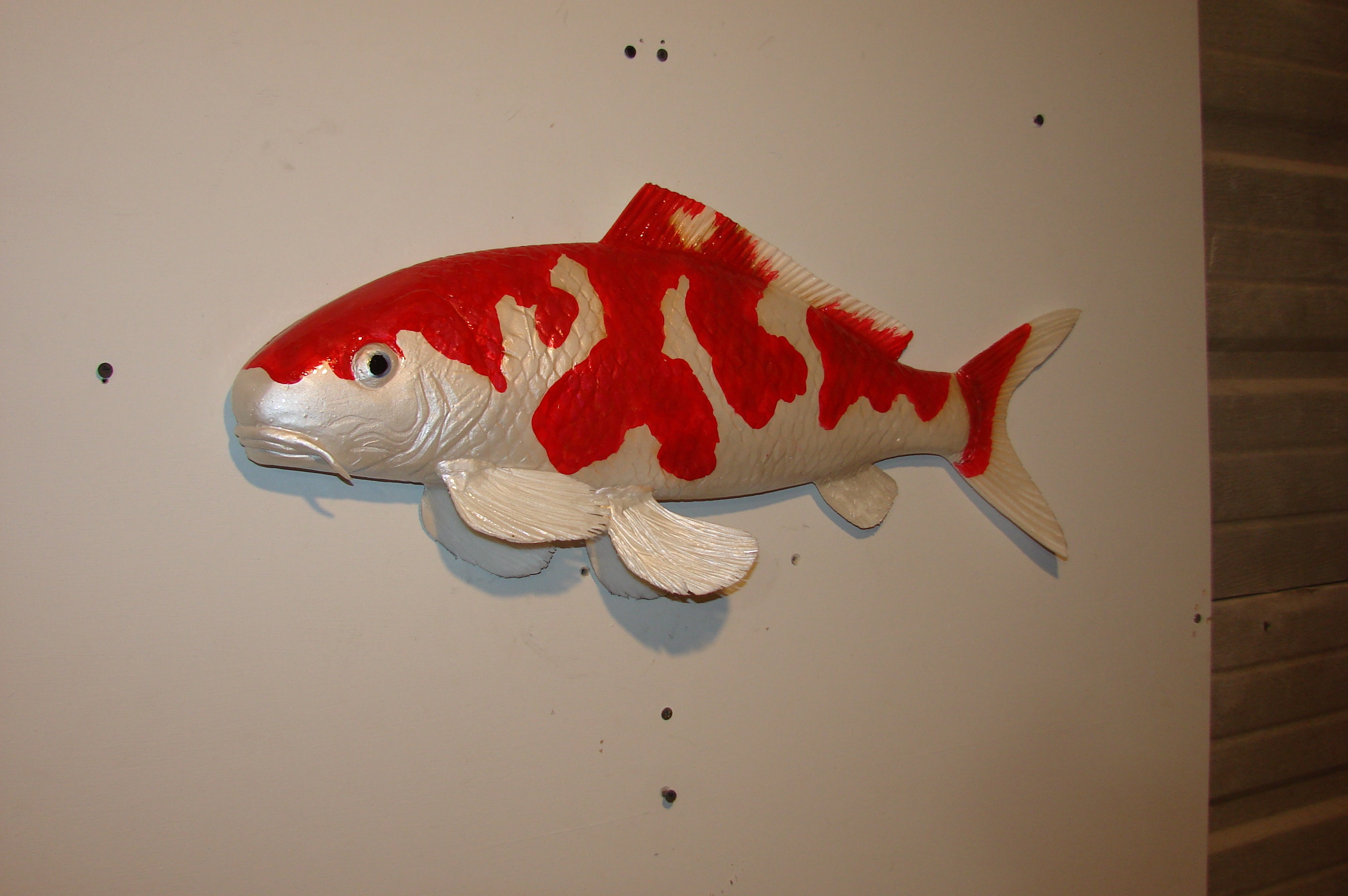 Hand Carved Koi Fish Comet Goldfish Wall Art Goldfish Garden Pond Lilly ...
