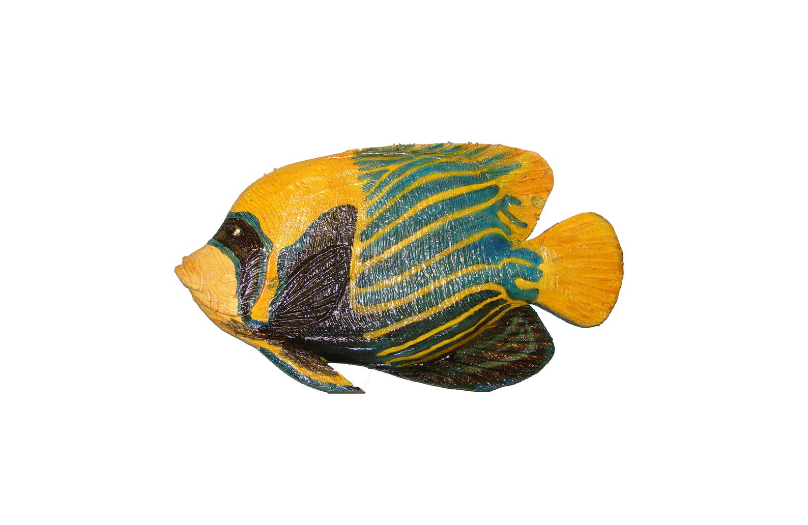 Emperor Angelfish Chainsaw Carving Regal Hand Carved Wooden Wall Mount ...