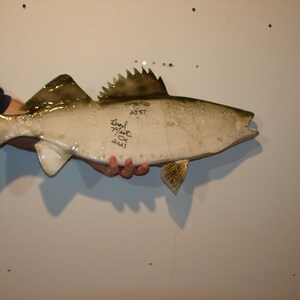 Hand Carved 30" Walleye Sculpture - Fish Art, Cabin Decor Pike Muskie ...