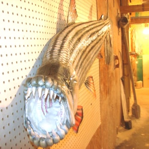 53" African Tigerfish Hand Carved Sculpted Replica Mount Wall Art ...