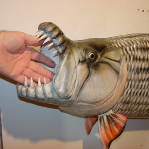 53" African Tigerfish Hand Carved Sculpted Replica Mount Wall Art ...