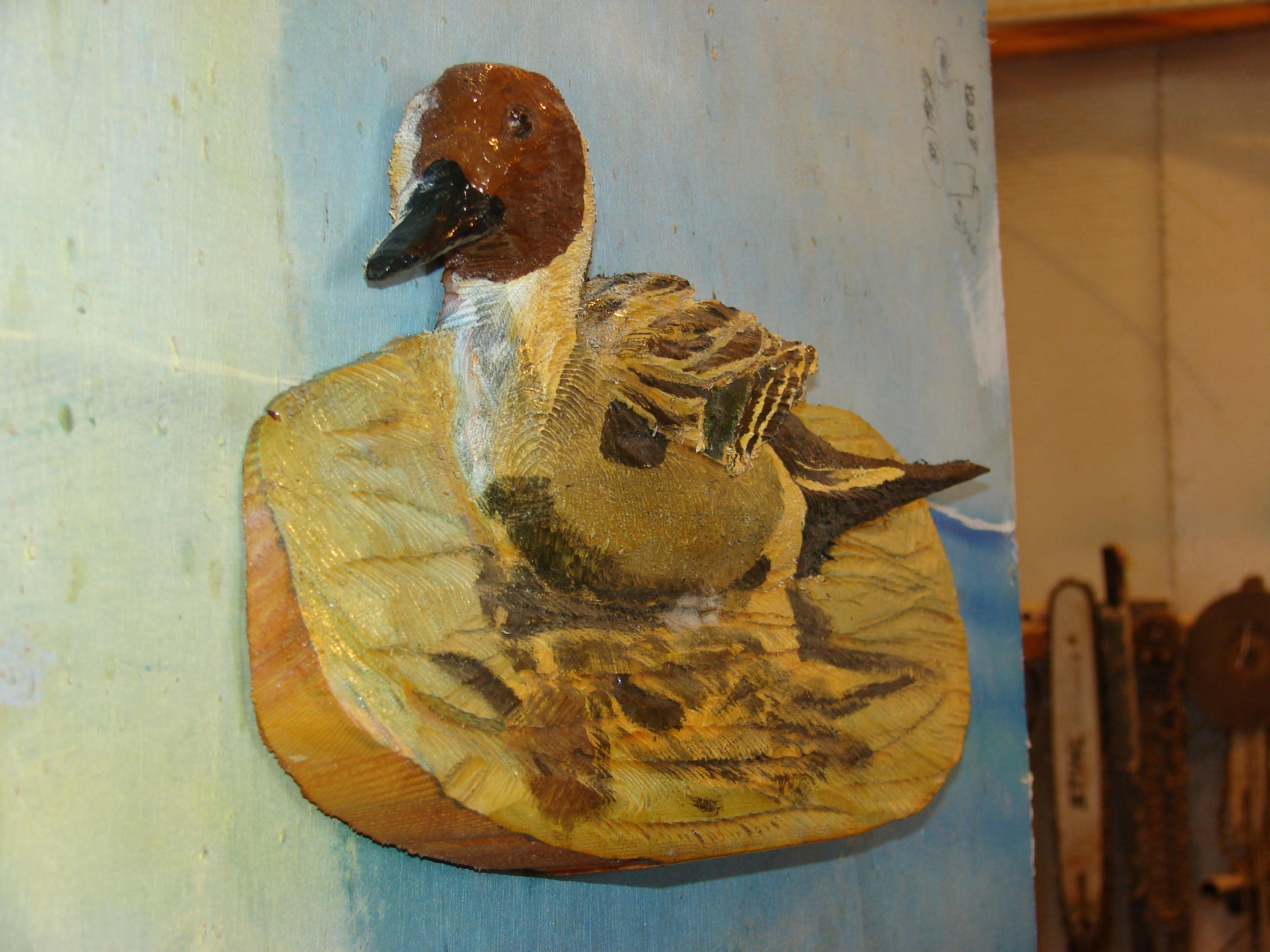 Chainsaw Carving Pintail Drake Wall Mount Duck Dynasty Wall Decor Hand ...