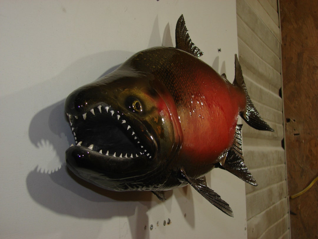 3d Coho Salmon Hand Carved Replica Wall Mount Sculpture Taxidermy ...
