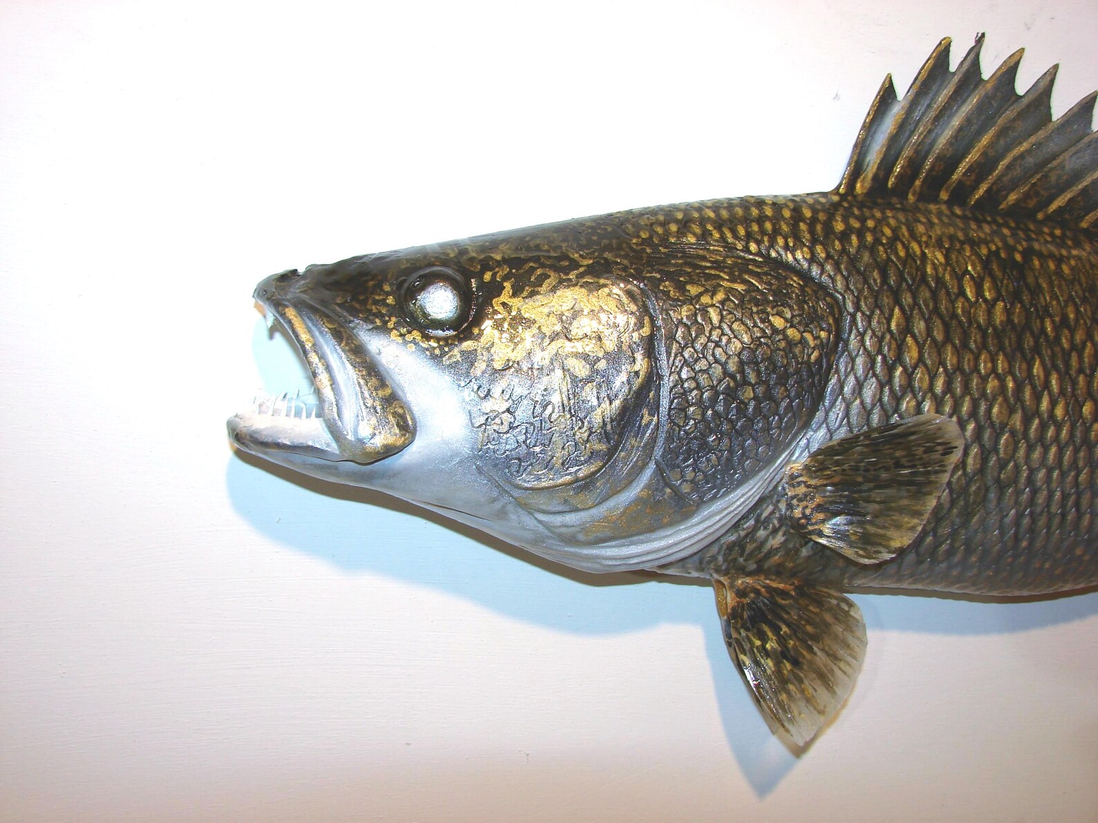 Hand Carved 30" Walleye Sculpture - Fish Art, Cabin Decor Pike Muskie ...