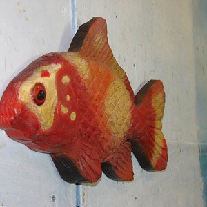 Carved Koi Japanese Carp Wall Art Goldfish Garden Pond Asian Calico ...