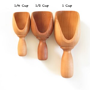 Wood Scoop: 1 CUP Scoop of Cherry Wood MADE to ORDER - Etsy