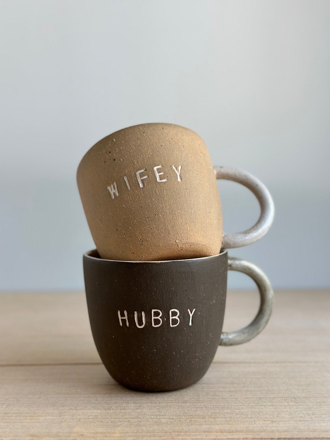 Handmade Hubby and Wife Mugs His and Hers Mugs His and His Mugs Her and ...