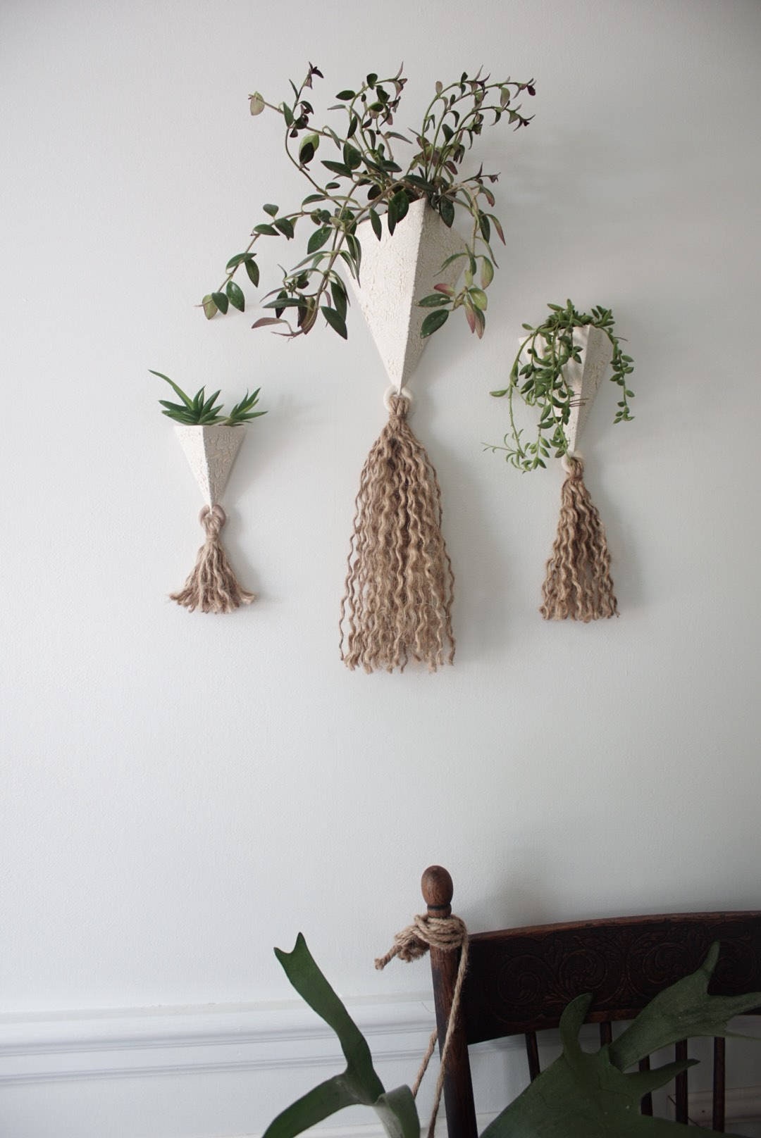 Pyramid Wall Art Planter Vertical Modern Boho Mid Century Home Decor ...