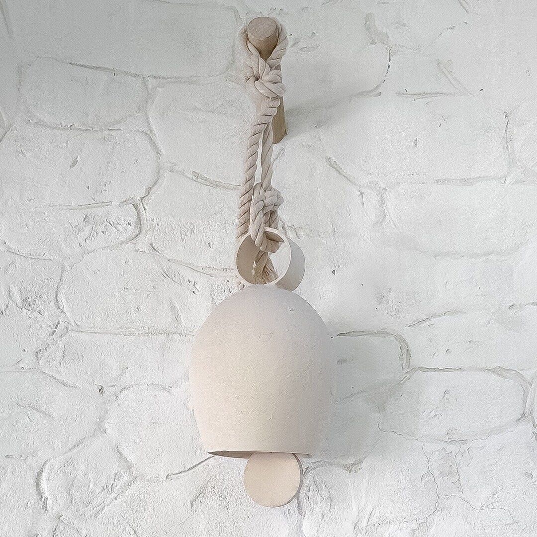 Handmade Round Handle Ceramic Bell Large Ceramic Bell Huge Ceramic Bell ...