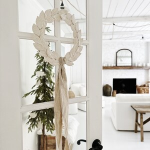 Handmade Ceramic Wreath Holiday Heirloom Decor White Porcelain Wreath ...