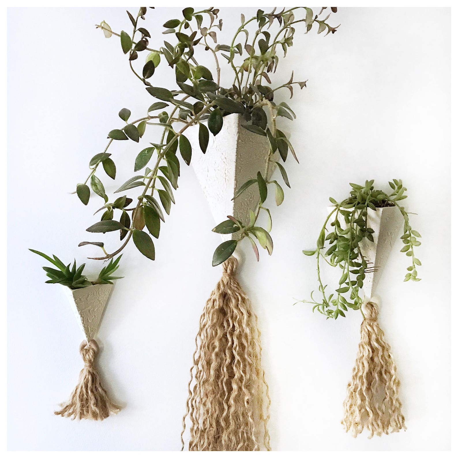 Pyramid Wall Art Planter Vertical Modern Boho Mid Century Home - Etsy