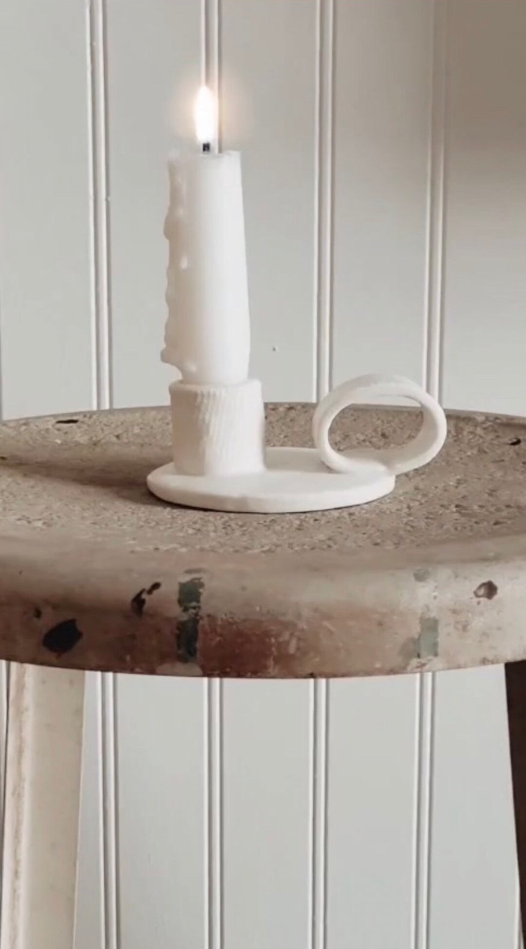 Handmade Ceramic Candlestick Farmhouse Handheld Ceramic Candle - Etsy