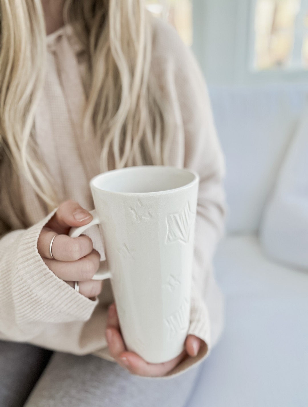 Handcrafted Ceramic Star Mug Iced Coffee Mugs Tall Mugs Minimal Mug ...