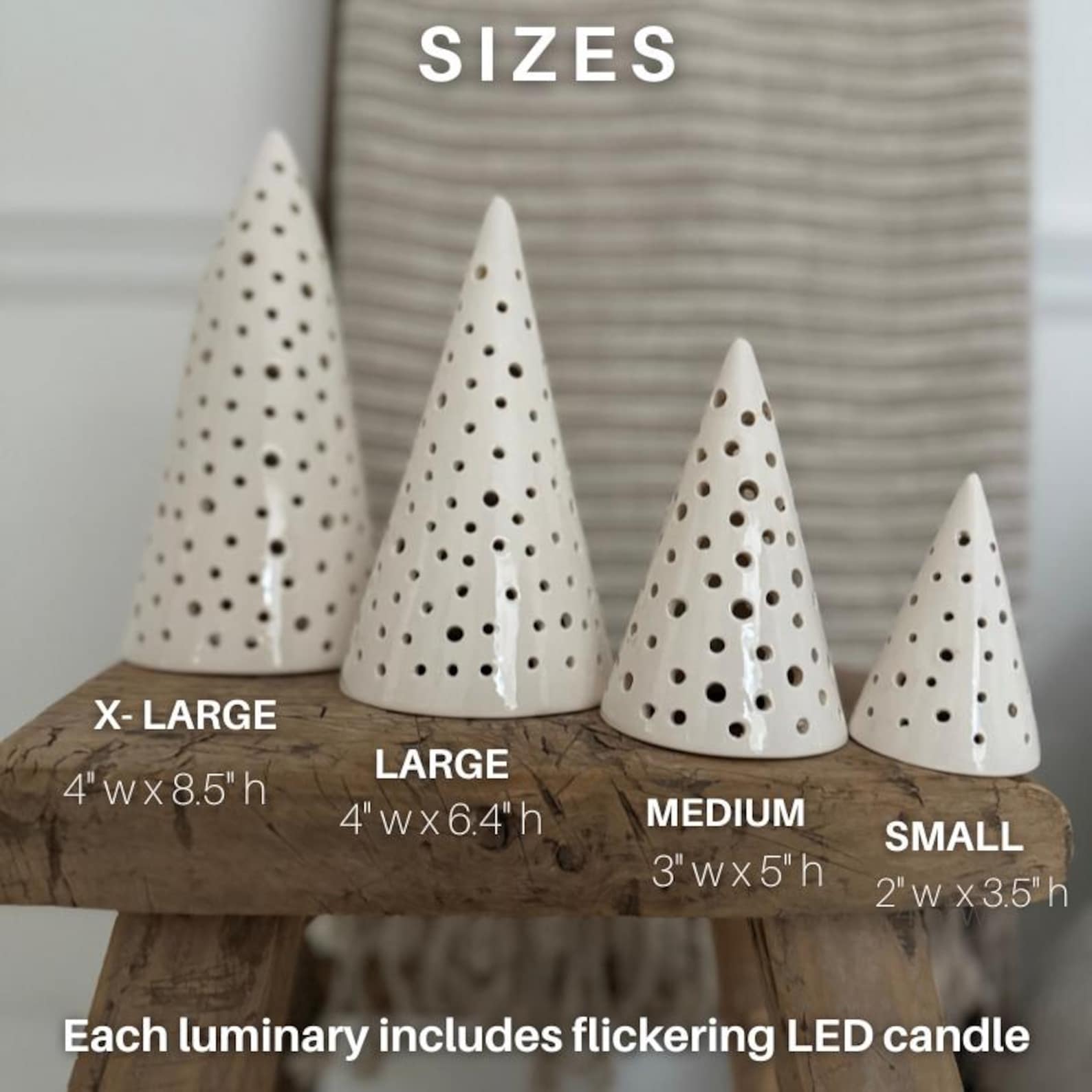 Handmade Ceramic Holiday Trees Candle Luminaries Tea Light Trees ...