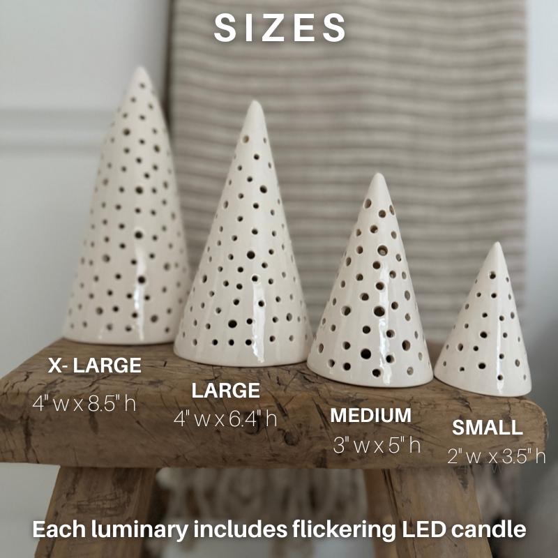 Handmade Ceramic Holiday Trees Candle Luminaries Tea Light Trees ...