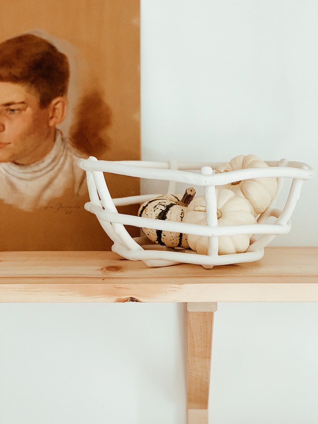 Handmade Ceramic Basket Bowls Woven Pottery Ceramic Fruit Bowl Minimal ...