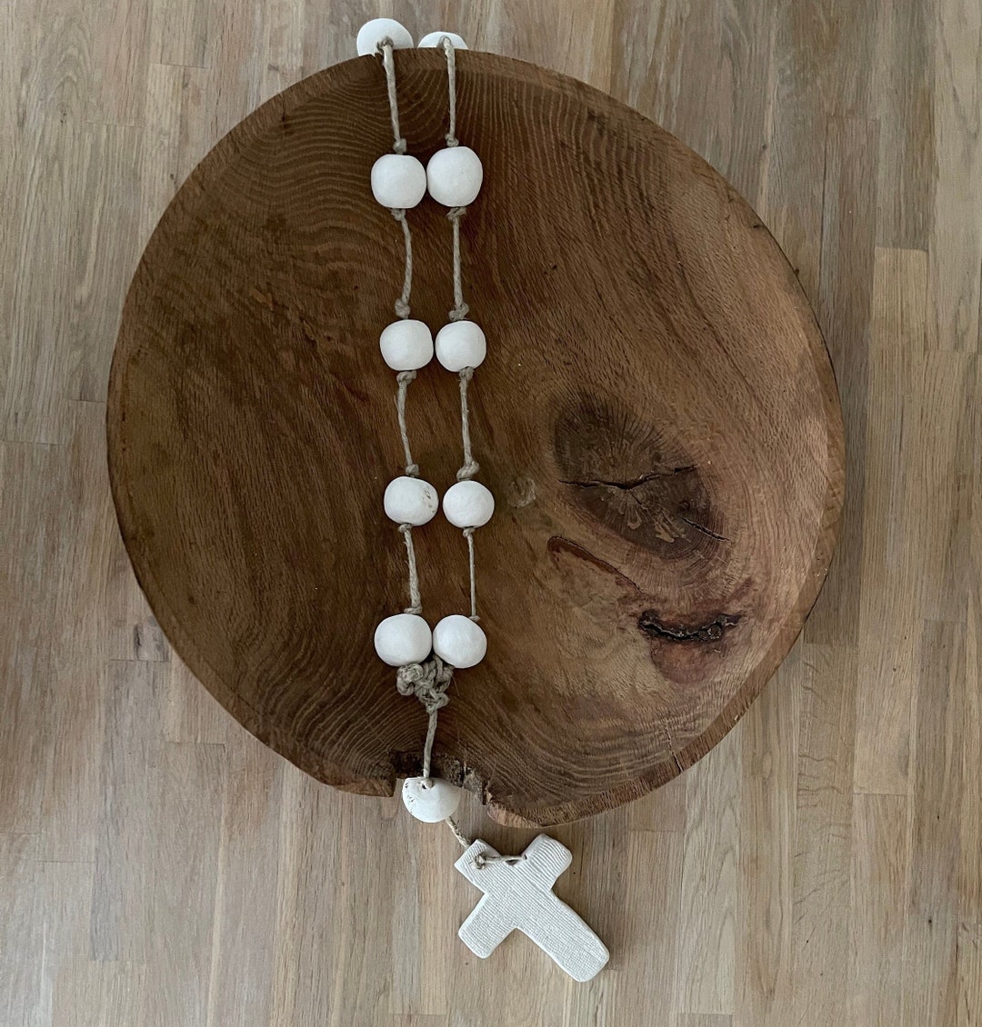 Handmade Ceramic Giant Stoneware Rosary Coffee Table Decorative Beads ...