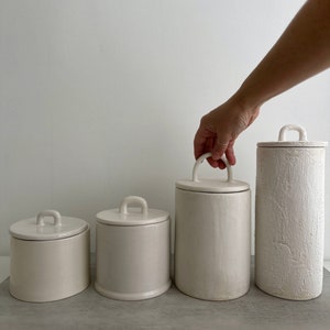 Handmade Stoneware Canisters Customizable Canister Food Crock Open ...