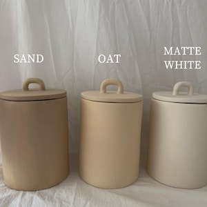 Custom Handmade Ceramic Canisters 12 Neutral Color 4 Sizes Minimal ...