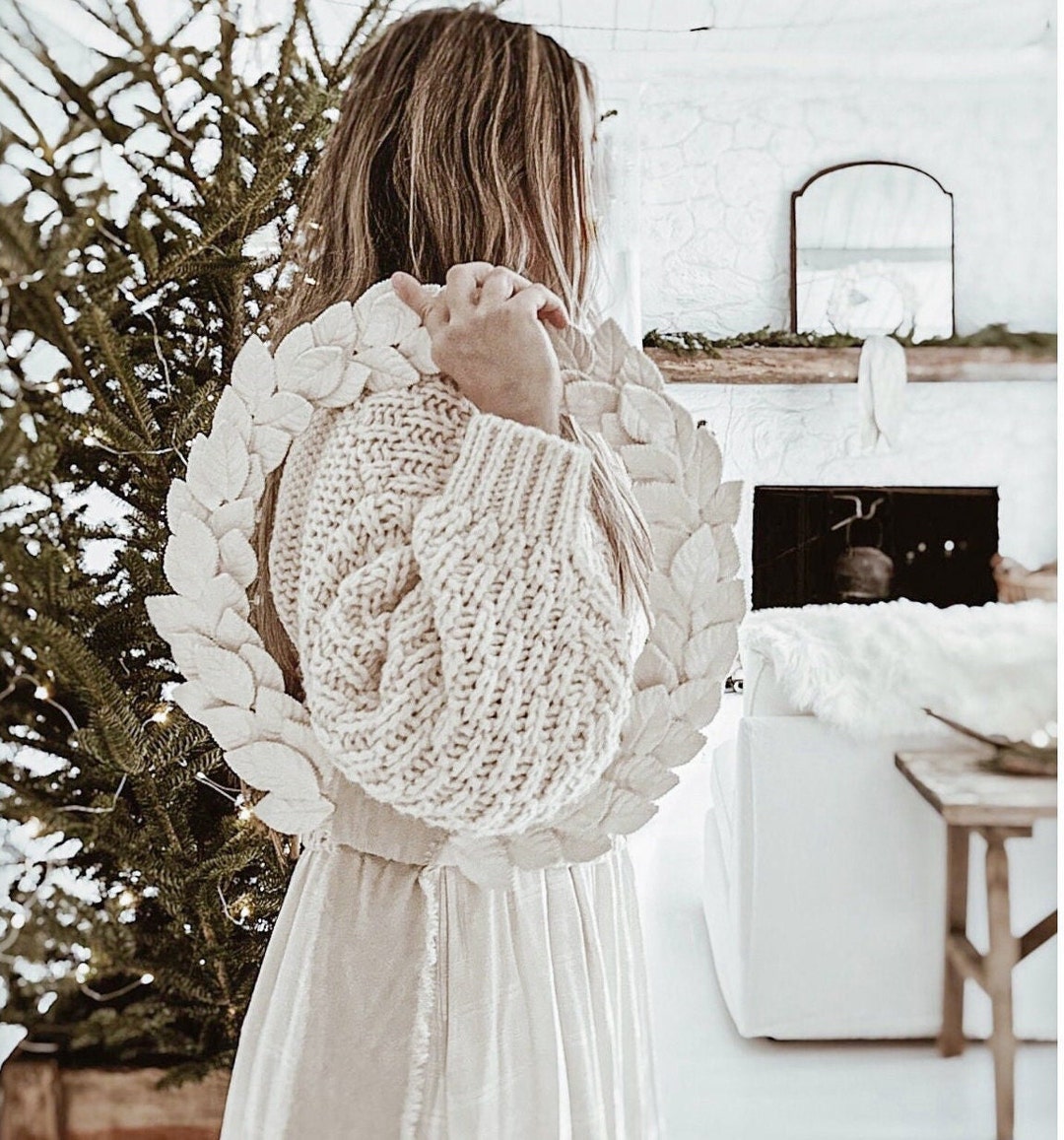 Handmade Ceramic Wreath Holiday Heirloom Decor White Porcelain Wreath ...