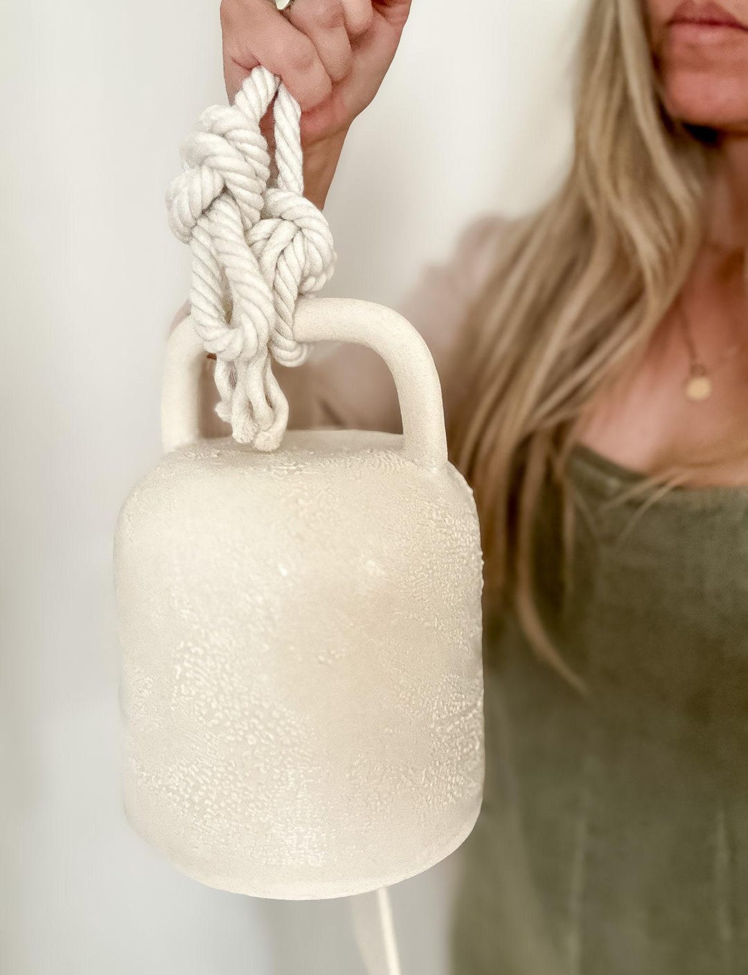 Large Ceramic Bell Wall Decor Designer Pottery Art Neutral Hanging Wall ...